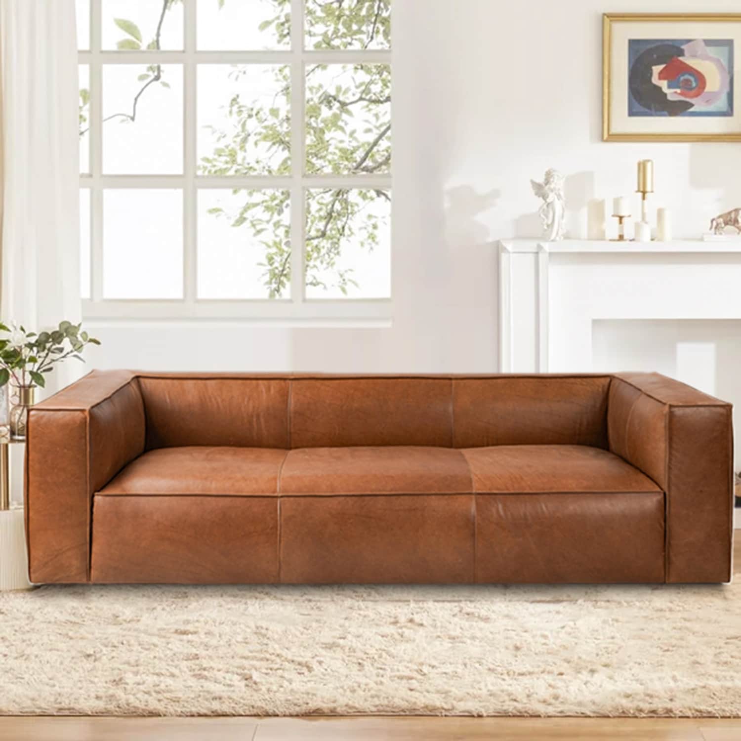 Square Arms, Assembled, Leather Sofas - Bed Bath & Beyond